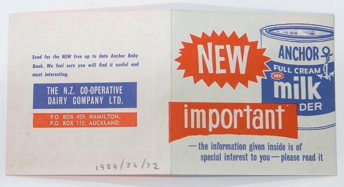 Leaflet, Using Anchor full cream milk powder - Waikato Museum