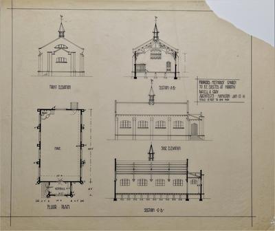Architectural plans - Proposed Methodist Church, Horotiu - Waikato Museum