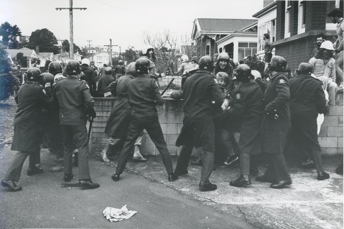Springbok tour photo 1981 - Te Whare Taonga o Waikato Museum & Gallery