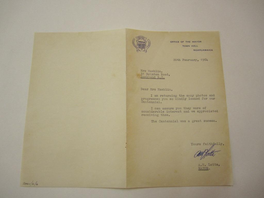 Letter to Mrs Hamblin, Auckland. - Te Whare Taonga o Waikato Museum ...