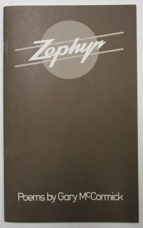 Book - Zephyr Poems By Gary McCormick - Waikato Museum