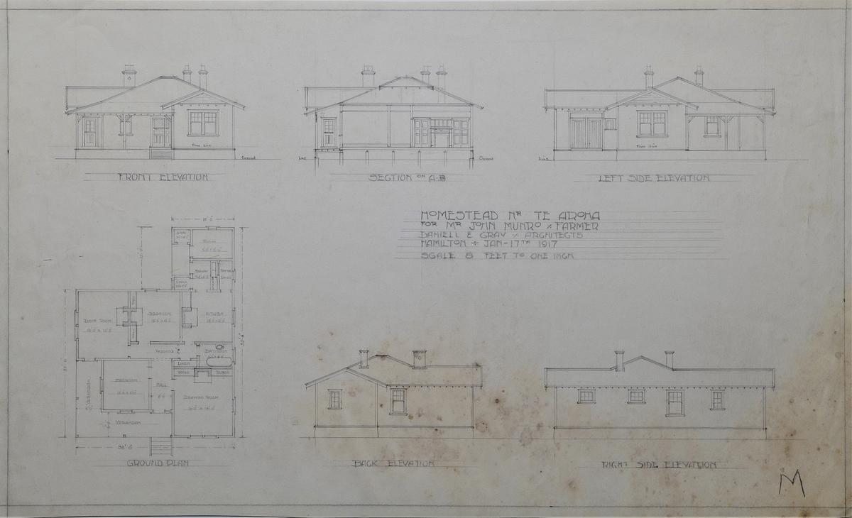 Architectural plans – John Munro's residence, Te Aroha - Waikato Museum