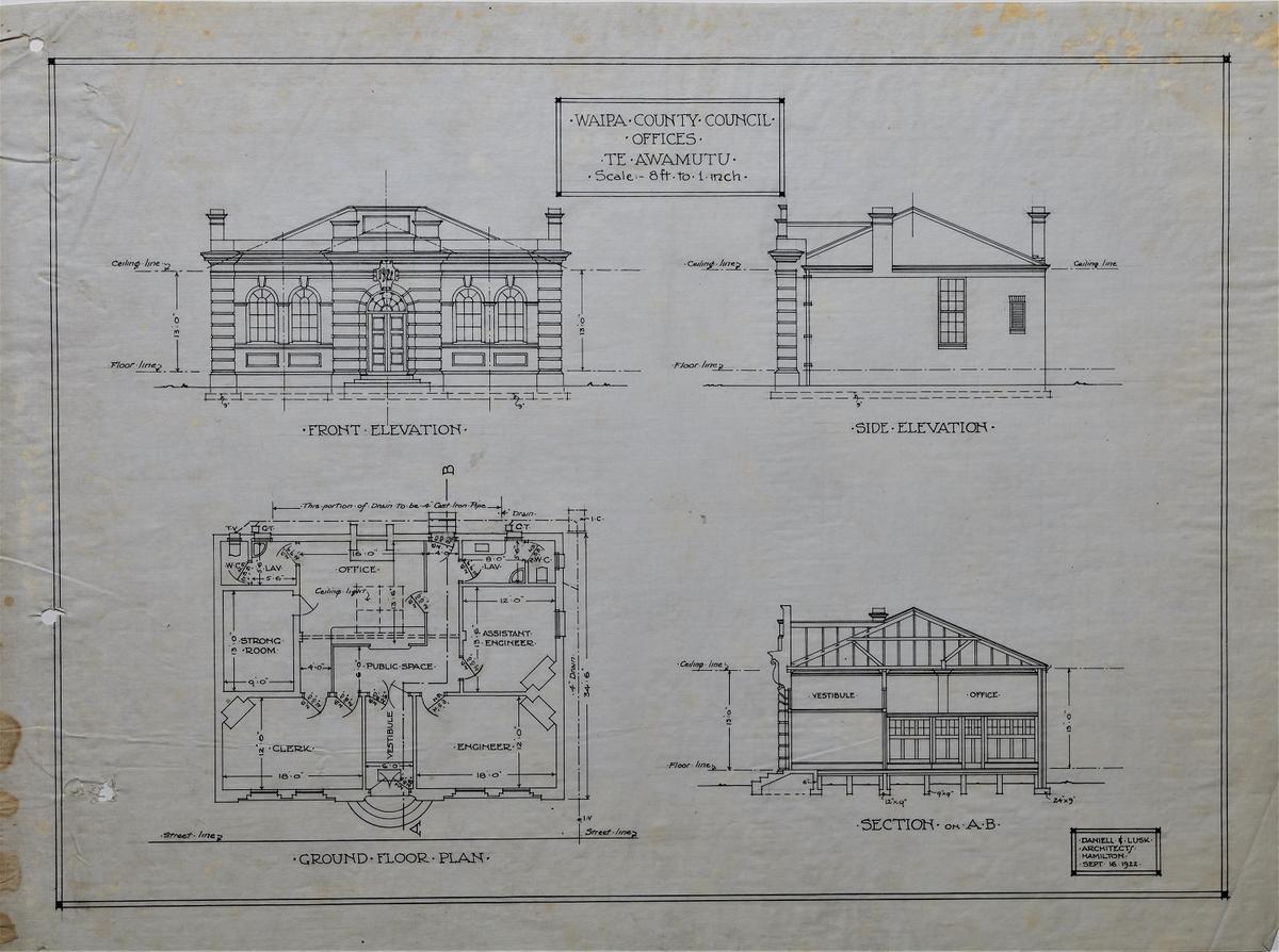Architectural plans – Waipa County Council Offices, Te Awamutu ...