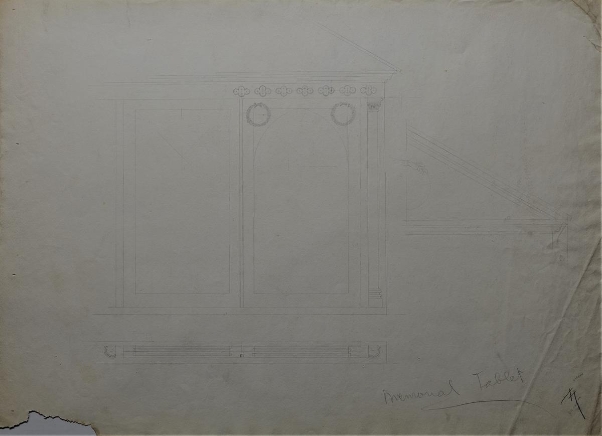 Architectural plans - Memorial Tablet - Waikato Museum
