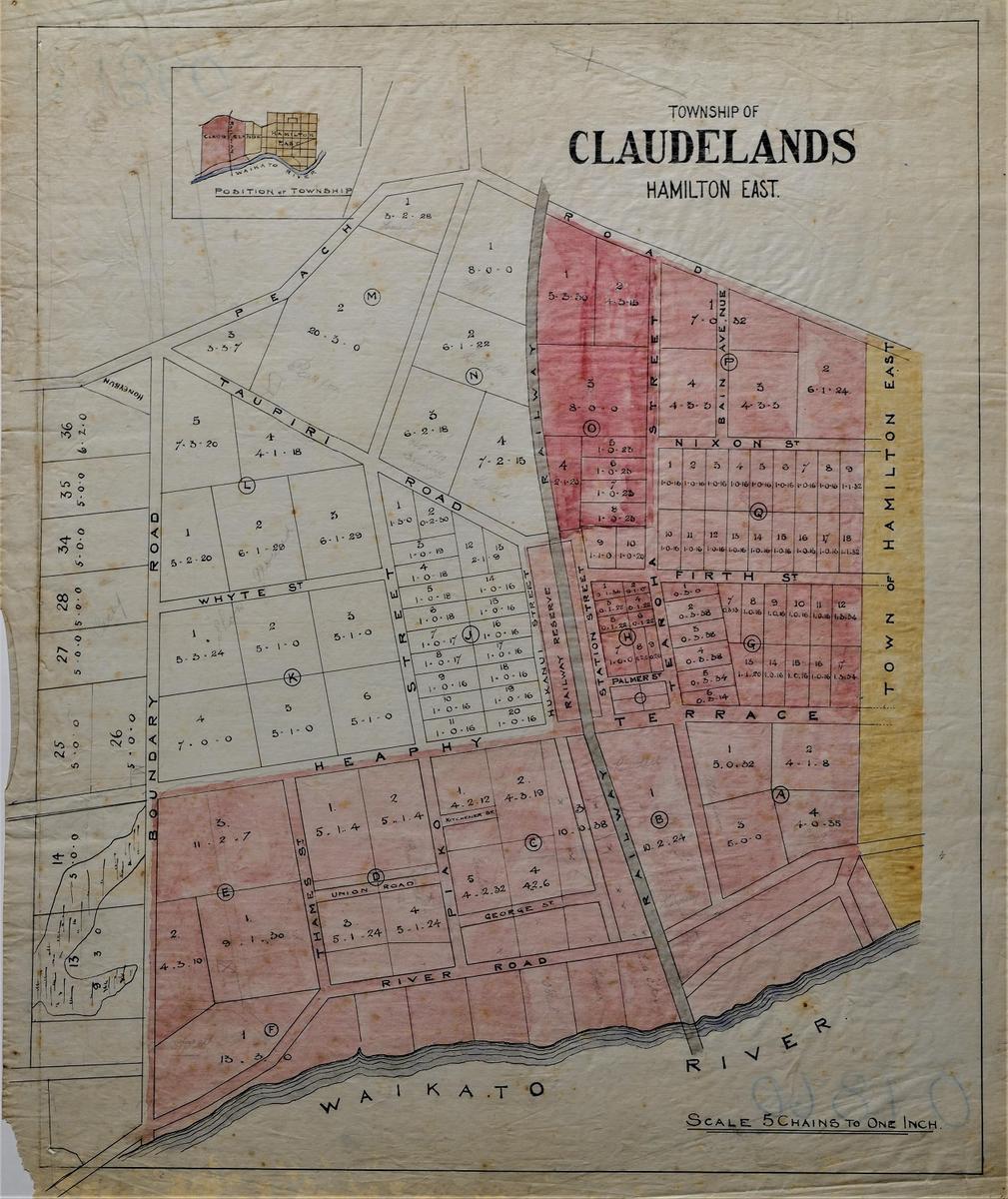 Architectural plans - Locality Plan of Claudelands Township, Hamilton ...