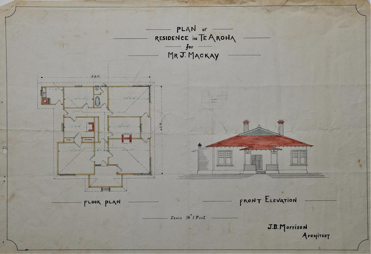 Architectural plan – Residential Home for Mr J.Mackay, Te Aroha ...