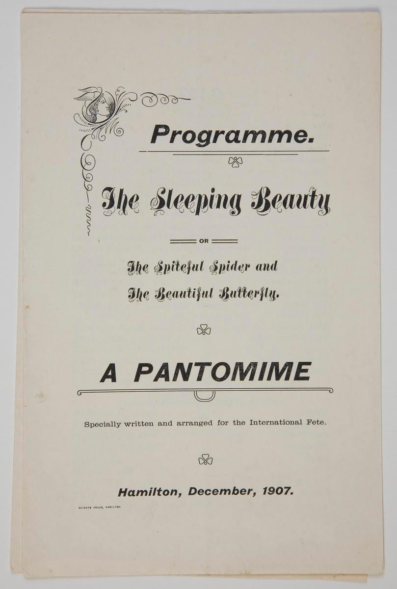 Pantomime programme - Waikato Museum