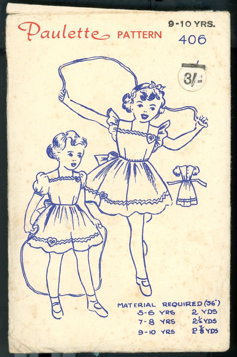 Dress making pattern – girl's dress - Te Whare Taonga o Waikato Museum ...
