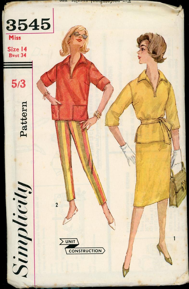 Dress making pattern - ladies' blouse and skirt - Waikato Museum